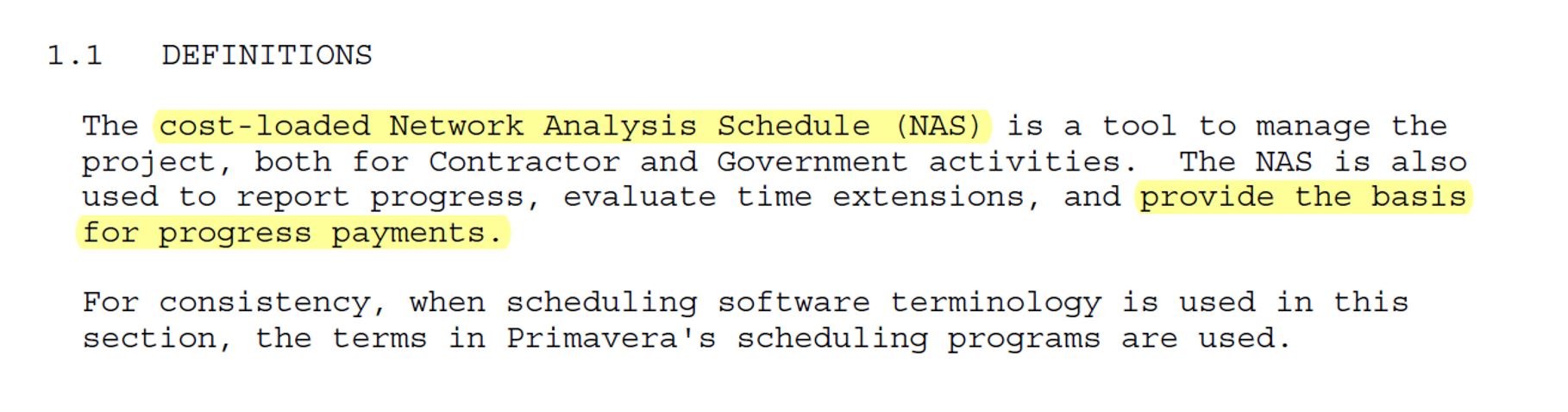 USACE Schedule and Progress Payments | CPM-SS